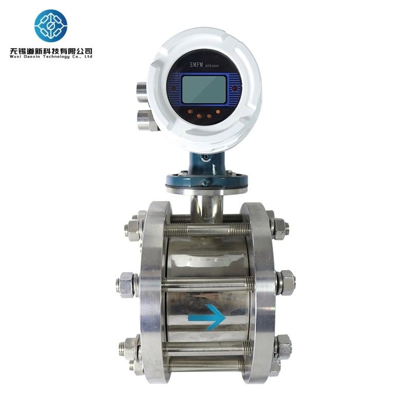 Fluid Temperature PTFE / Rubber Lining Magnetic Flow Meter With DIN ...