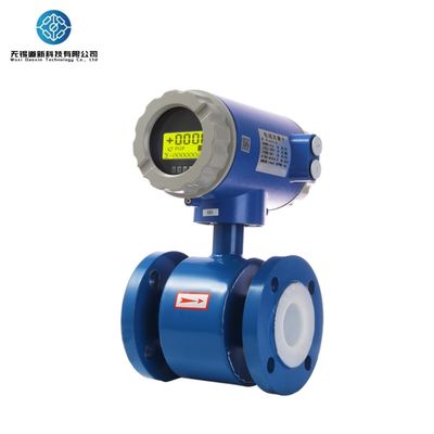 Fluid Temperature PTFE / Rubber Lining Magnetic Flow Meter With DIN ...
